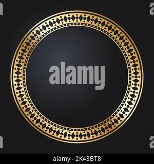 Beautiful round golden frame. Festive design. Gold border. Round frames vector Stock Vector ...