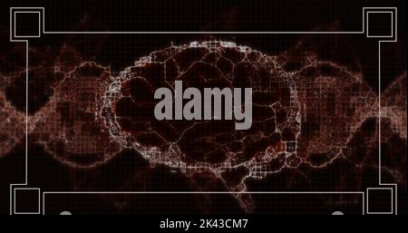Image of math formulas, brain and dna on black background. Science ...