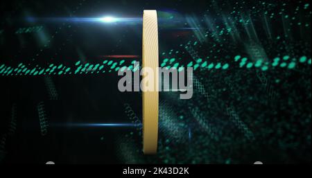Image of data processing over nft coin Stock Photo - Alamy