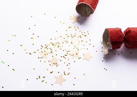 Image of christmas cracker with christmas decoration and copy space on ...