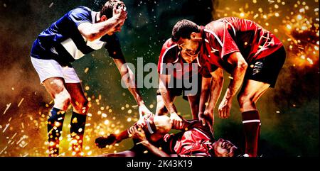 American Football Player against splashing of powder Stock Photo - Alamy