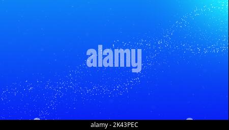 Image of white glowing 3D double helix DNA strand spinning on blue ...