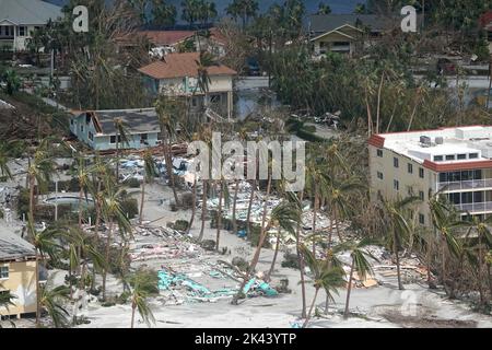September 29, 2022, Sanibel, Florida, USA: Aerial photo of damage in ...