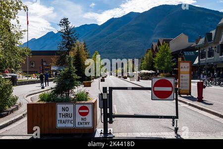 Banff Town Information road signs Stock Photo - Alamy