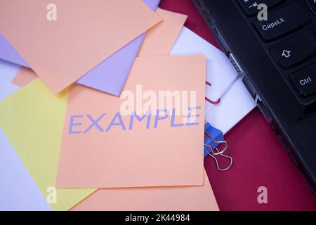 Example. Text on adhesive note paper. Event, celebration reminder ...