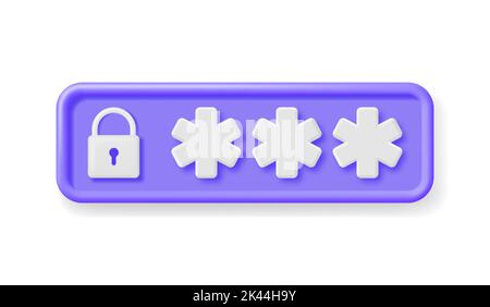 3D Password Field with Padlock Isolated Stock Vector Image & Art - Alamy