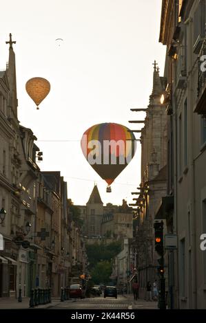 Balloons preparing to lift off photo Stock Photo - Alamy