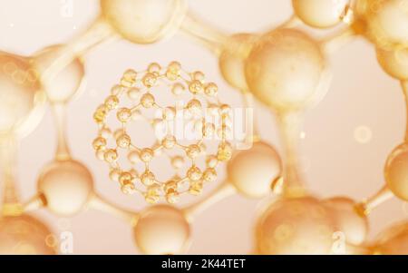 Spherical molecular structure, biotechnology concept, 3d rendering ...