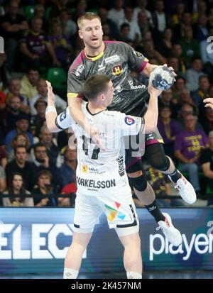 Linus Persson of HBC Nantes during the French championship, Liqui Moly ...