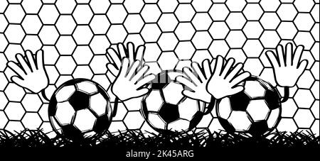 Cartoon soccer ball as stickman, stick figure man with music party ...