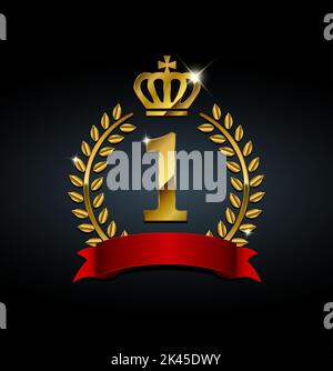 wreath frame ranking illustration . 1st place (gold Stock Vector Image ...