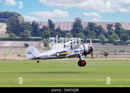 Gloster Gladiator biplane fighter plane at Shuttleworth, L8032 was the ...