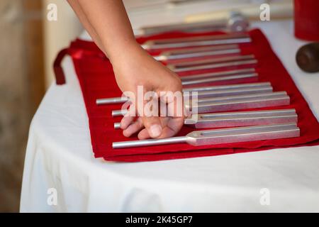 Tuning Fork Music Therapist Stock Photo - Alamy