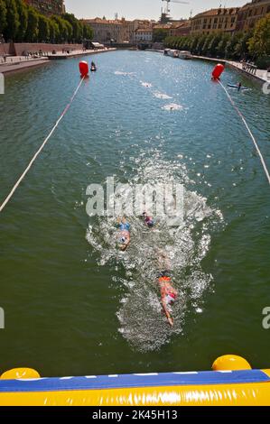 Italy, Lombardy, Milan, Naviglio Darsena, Grand Fondo Del Naviglio ...