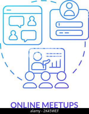 Online meetup concept. Virtual meeting and meetup group. Vector ...