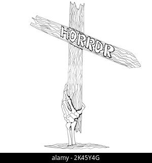 Horror Pointer. A road arrow that shows the direction of travel towards ...