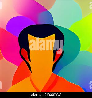Multicolored abstract male portrait. Stylized multicolored male head ...