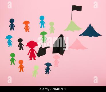 leader and creative business team on a light background Stock Photo - Alamy