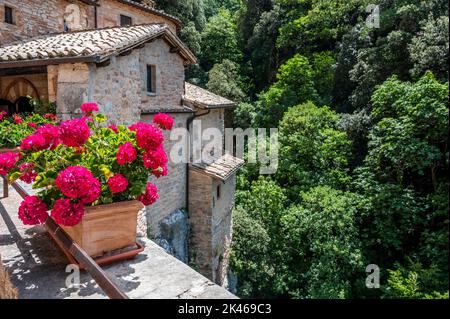 Assisi. Hermitage of the prisons on Mount Subasio Stock Photo - Alamy