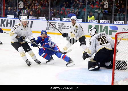 Admiral Hockey Club player, Pavel Khomchenko (No.30), Rinat Valiev (No ...