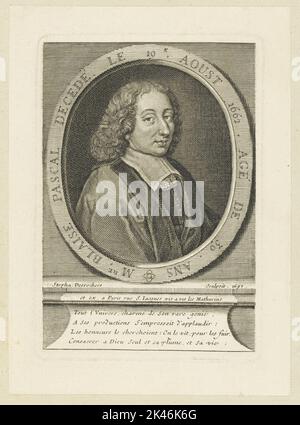 Depiction of Blaise Pascal, French philosopher, mathematician, and ...
