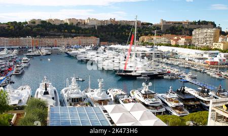 Monaco, Monte Carlo - September 30, 2022: Monaco Yacht Show MYS with ...