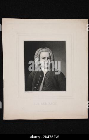 A detailed portrait of Johann Sebastian Bach, focusing on his face ...