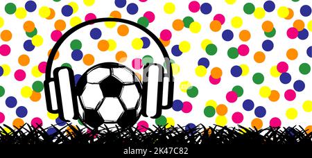Cartoon soccer ball as stickman, stick figure man with football net ...