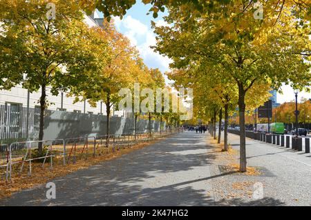 Berlin, Germany - September 30, 2022 - Autumn at Ebertstrasse in Mitte ...
