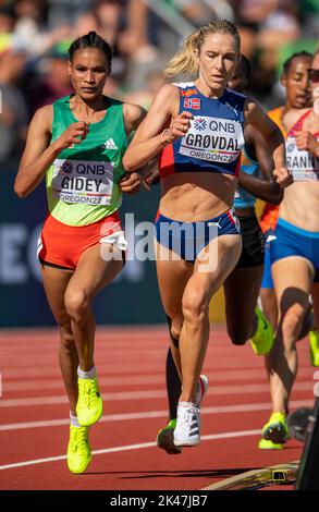 Karoline Bjerkeli Grøvdal of Norway competing in the women’s 5000m at ...