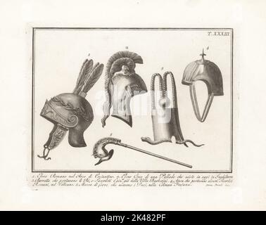 Roman helmet from the Arch of Constantine 1, Greek Pallas helmet 2, cap ...