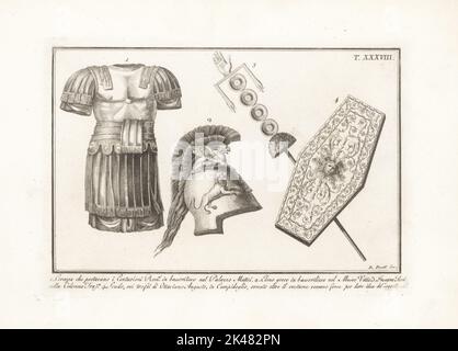 Roman shield or scutum in the Capitol among the trophies of Augustus 1 ...