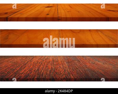 Real wood table top texture on white background.For create product ...