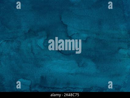 Watercolor deep peacock blue old background. Artistic teal blue-green ...