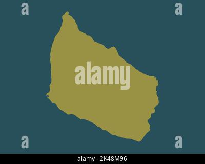 Bornholm, island of Denmark. Solid color shape. Locations and names of ...