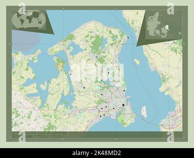 Hovedstaden, region of Denmark. Open Street Map Stock Photo - Alamy