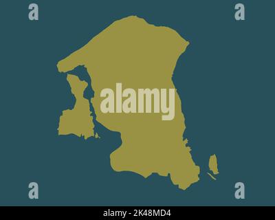 Hovedstaden, region of Denmark. Solid color shape. Locations and names ...