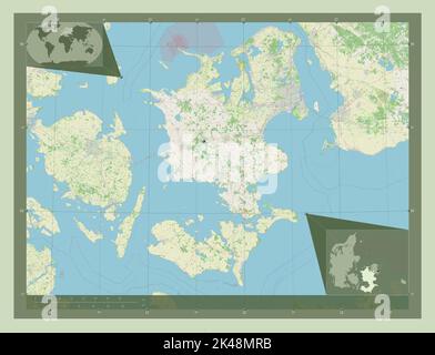 Sjlland, region of Denmark. Open Street Map Stock Photo - Alamy