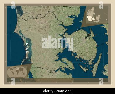 Syddanmark, region of Denmark. High resolution satellite map Stock ...