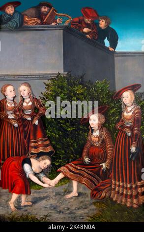 This painting, 'David and Bathsheba' by Lucas Cranach the Younger ...