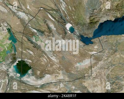 Dikhil, region of Djibouti. High resolution satellite map. Corner ...