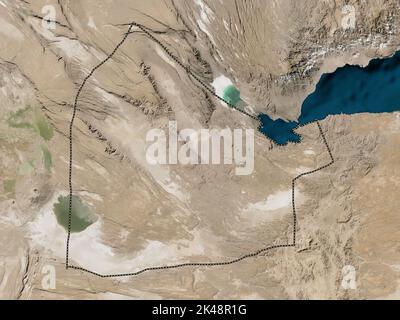 Dikhil, region of Djibouti. Low resolution satellite map. Corner ...