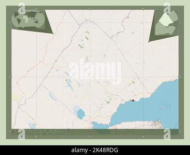 Tadjourah, region of Djibouti. Open Street Map. Locations and names of ...