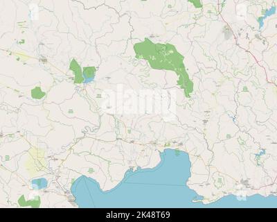 Azua, province of Dominican Republic. Open Street Map. Corner auxiliary ...