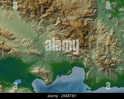 Azua, province of Dominican Republic. Elevation map colored in wiki ...