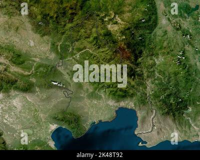 Azua, province of Dominican Republic. Low resolution satellite map ...