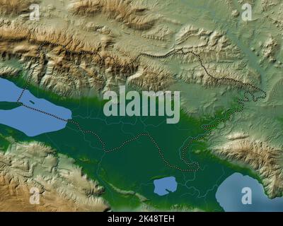 Bahoruco, province of Dominican Republic. Colored elevation map with ...