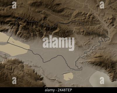 Bahoruco, province of Dominican Republic. Elevation map colored in ...