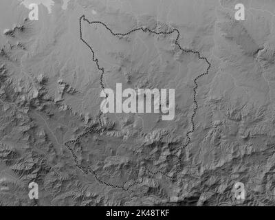 Dajabon, province of Dominican Republic. Elevation map colored in sepia ...