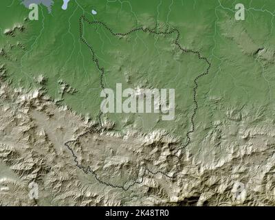 Dajabón, province of Dominican Republic. Colored shader data with lakes ...